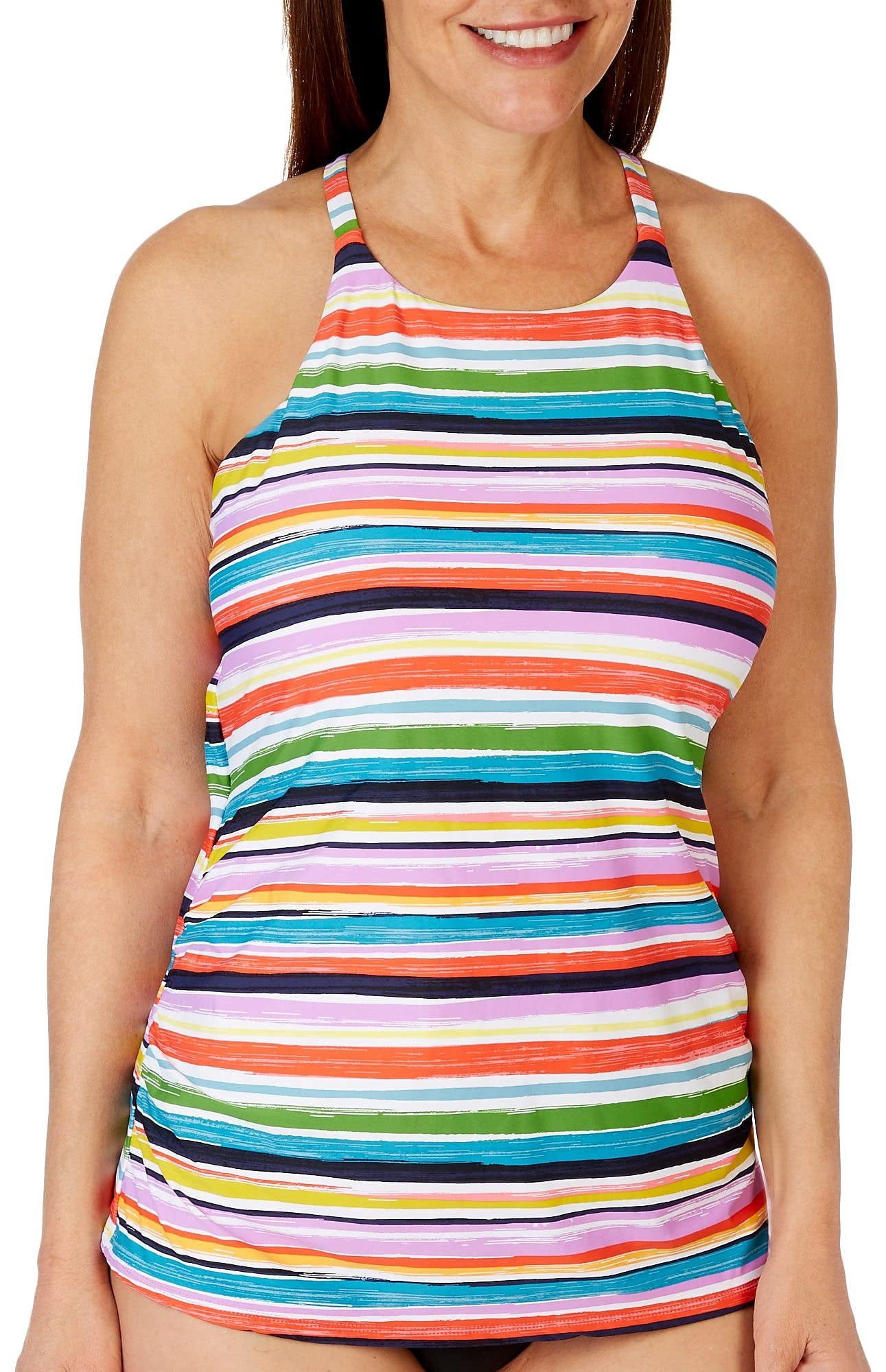 Anne Cole Plus Size High Neck Tankini Multi 18W - Walmart.com