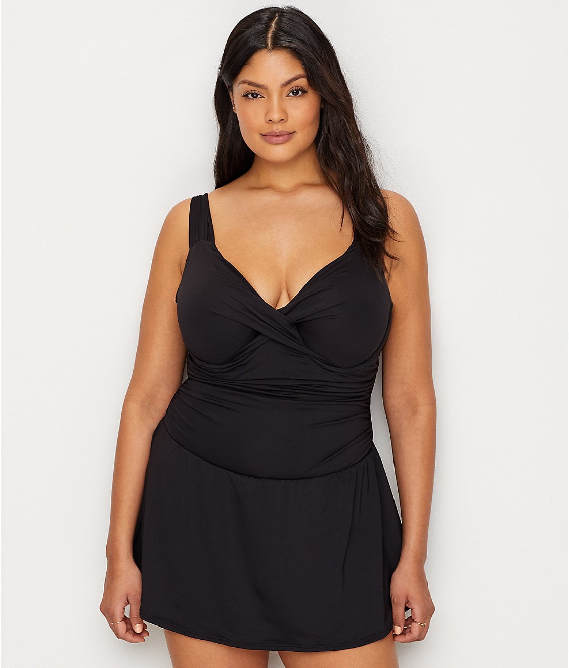 Anne Cole Signature NEW BLACK Plus Size Live In Color Swim Dress, US ...
