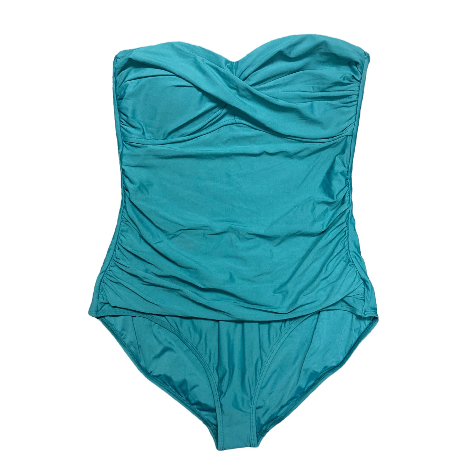 Anne Cole Twist Front Shirred One Piece Swimsuit, Ocean Green ...