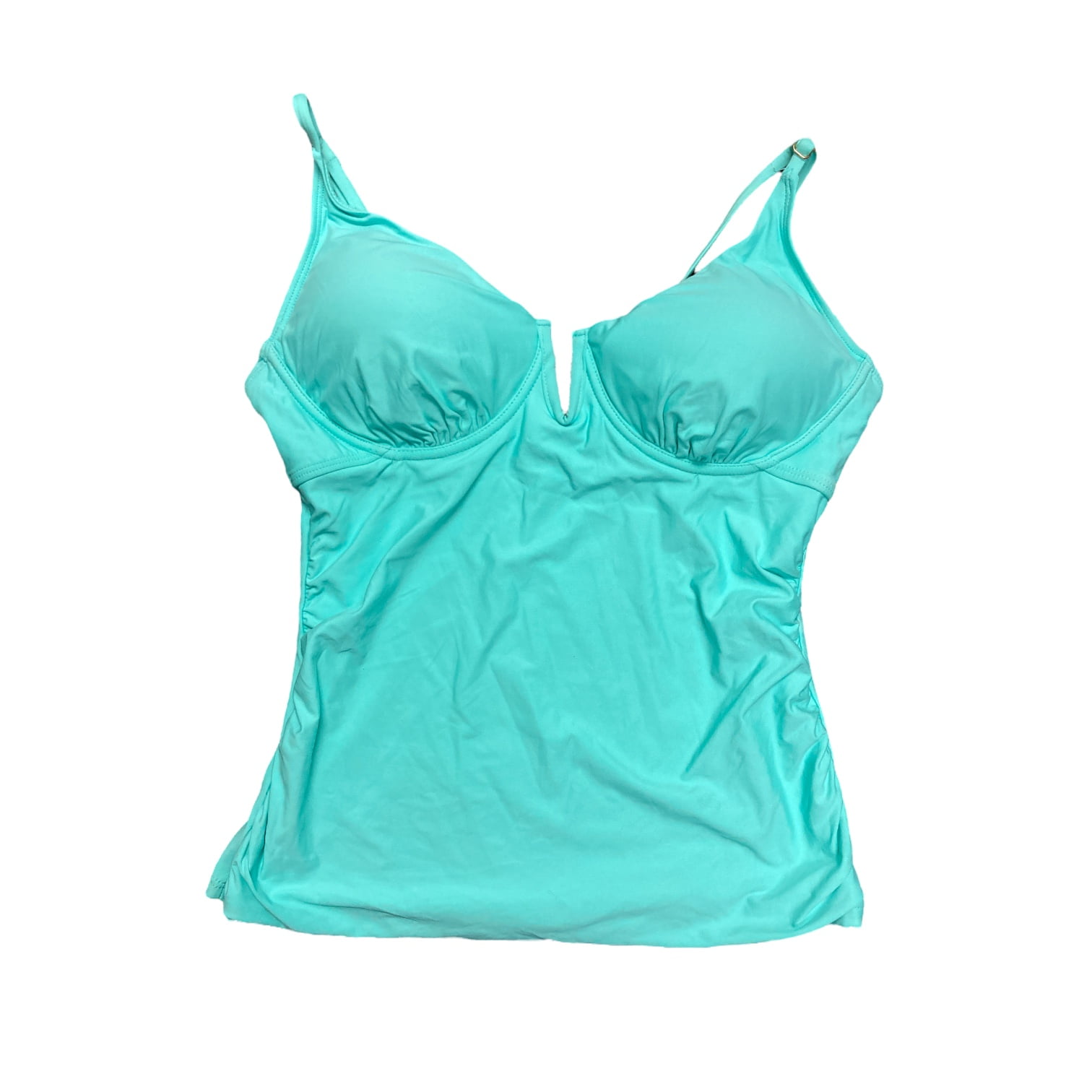 Anne Cole Women's Adjustable Strap Tankini Swim Top (Aqua, XS ...