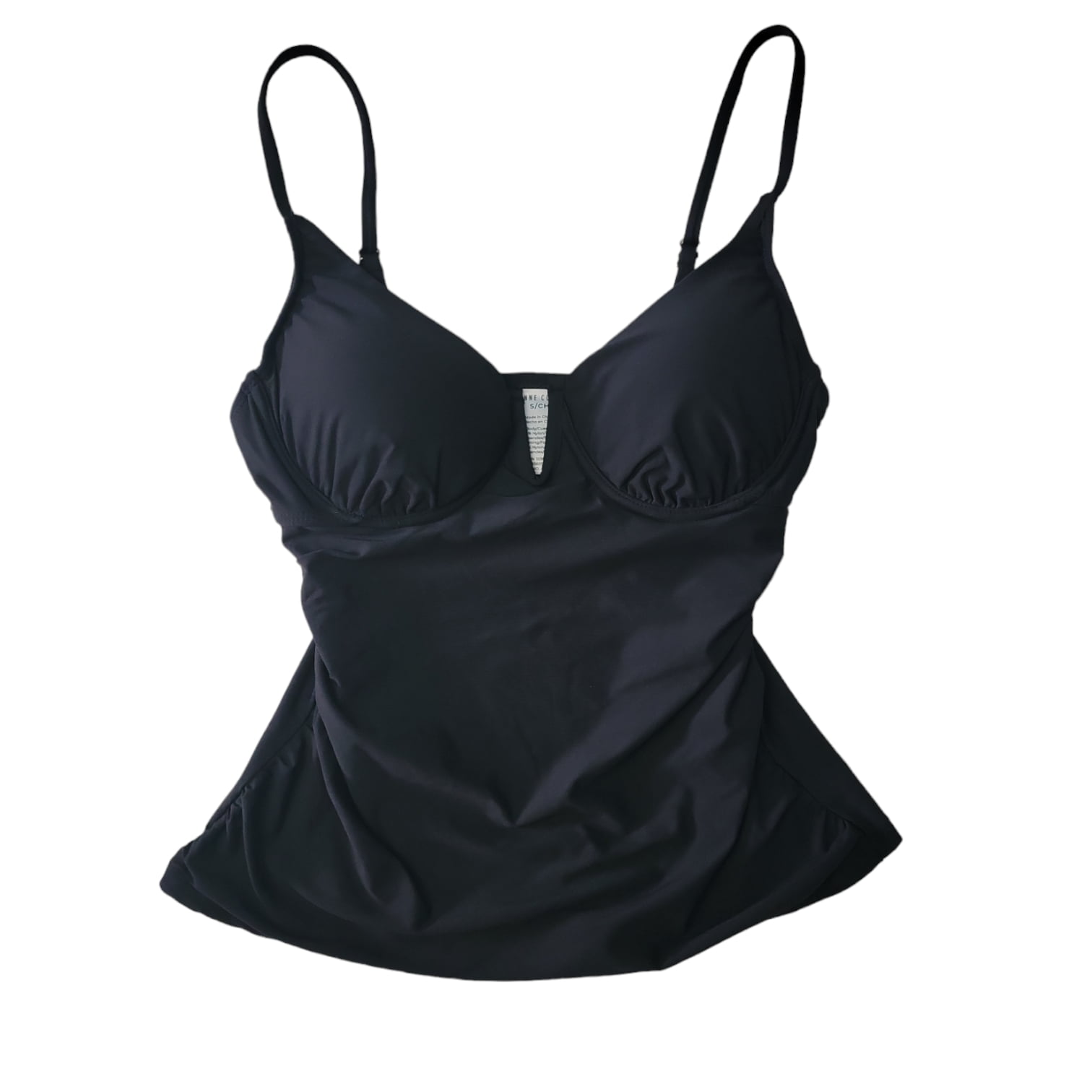 Anne Cole Women's Adjustable Strap Tankini Swim Top (Black, S ...