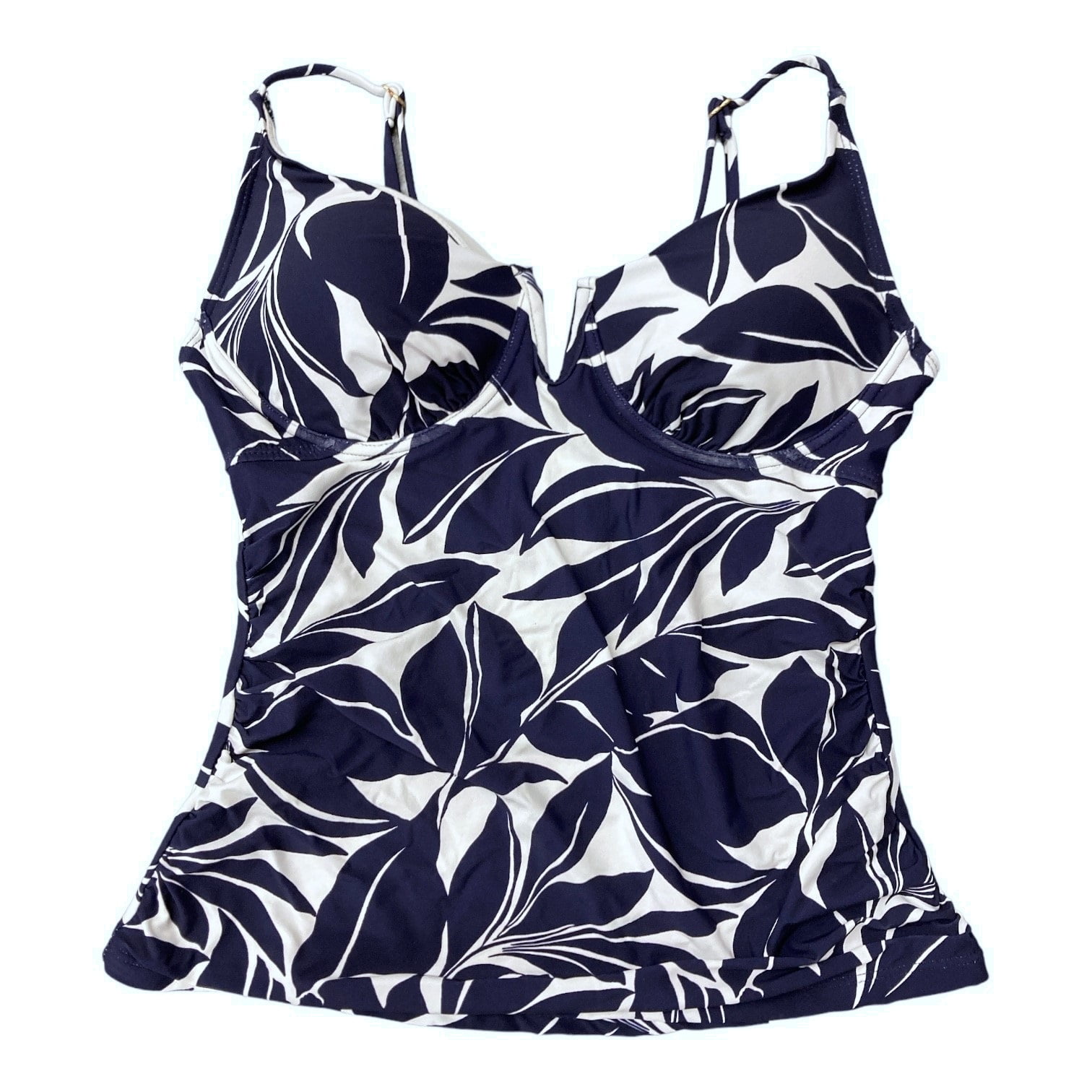 Anne Cole Women's Adjustable Strap Tankini Swim Top (Navy Print, S ...