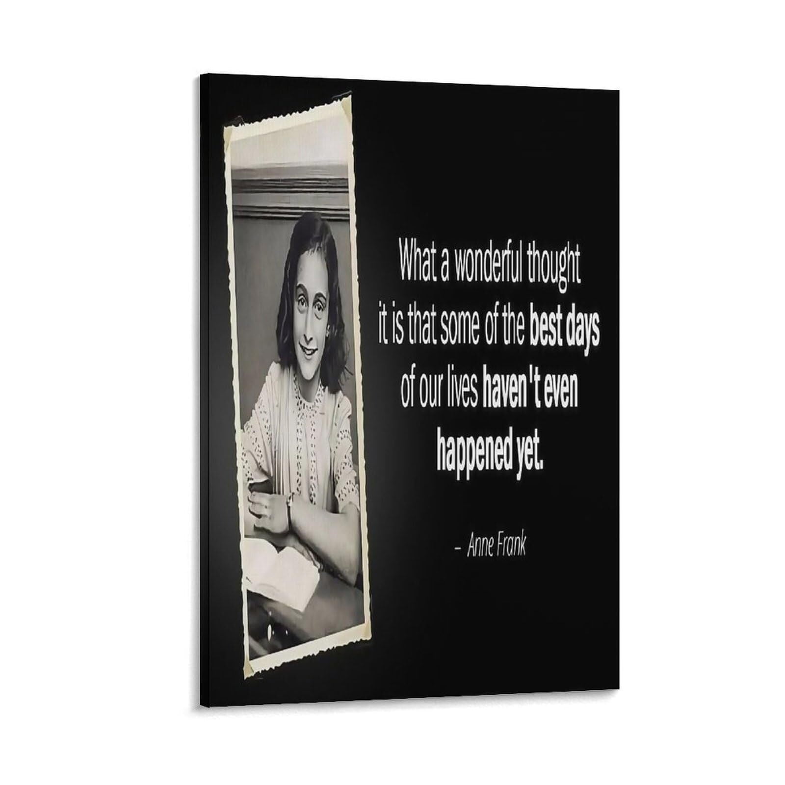 Anne Frank Inspirational Celebrity Quote Art Poster Canvas Wall Art ...
