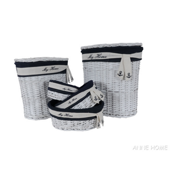 Anne Home - Set of 5 Oval Willow Storage Baskets in Several Sizes ...