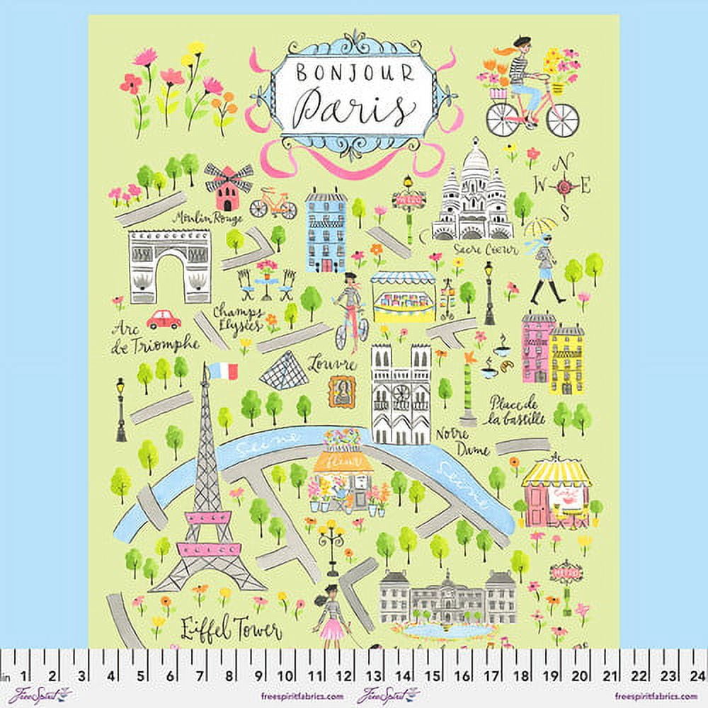 Anne Keenan Higgins Bonjour Paris Panel Fabric by The Panel - Walmart.com