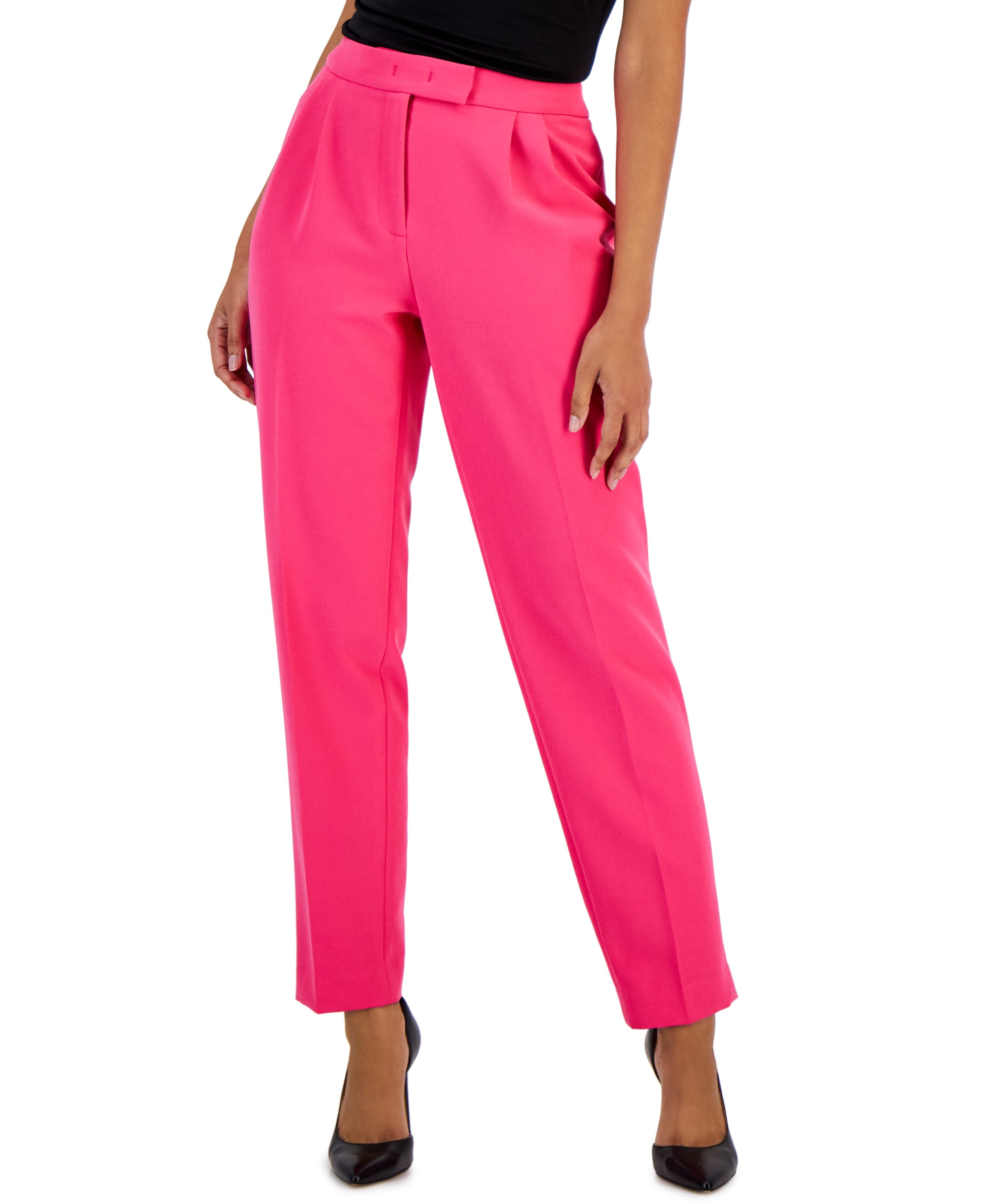 Anne Klein Petite High-Rise Pleated Pants Amaranth 14P - Walmart.com