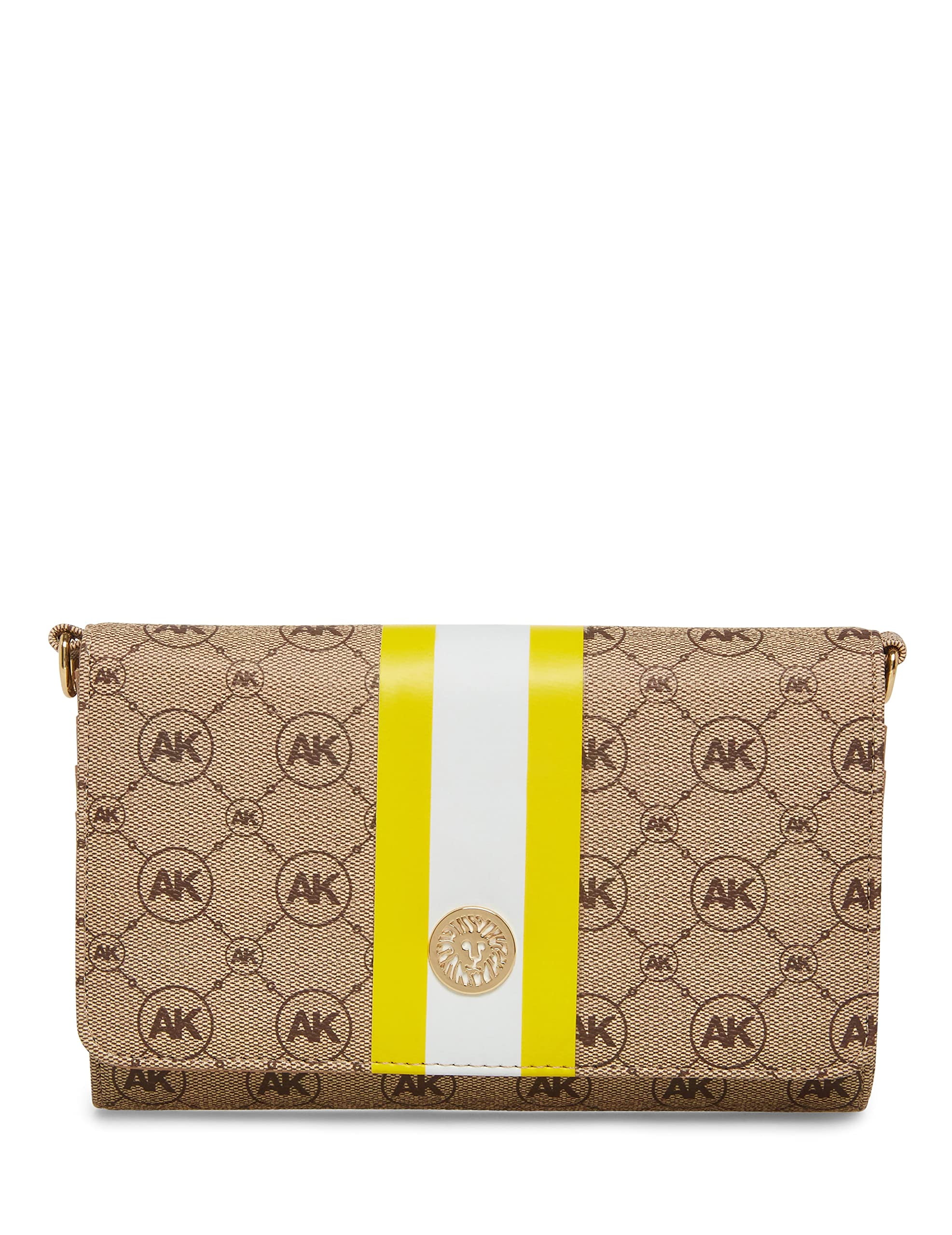 Anne Klein Ring Logo Wallet On A String w/Varsity Stripe Cream Brown ...