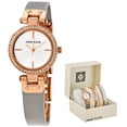 Anne Klein Silver Dial Two-tone Ladies Watch and Jewelry Set AK ...