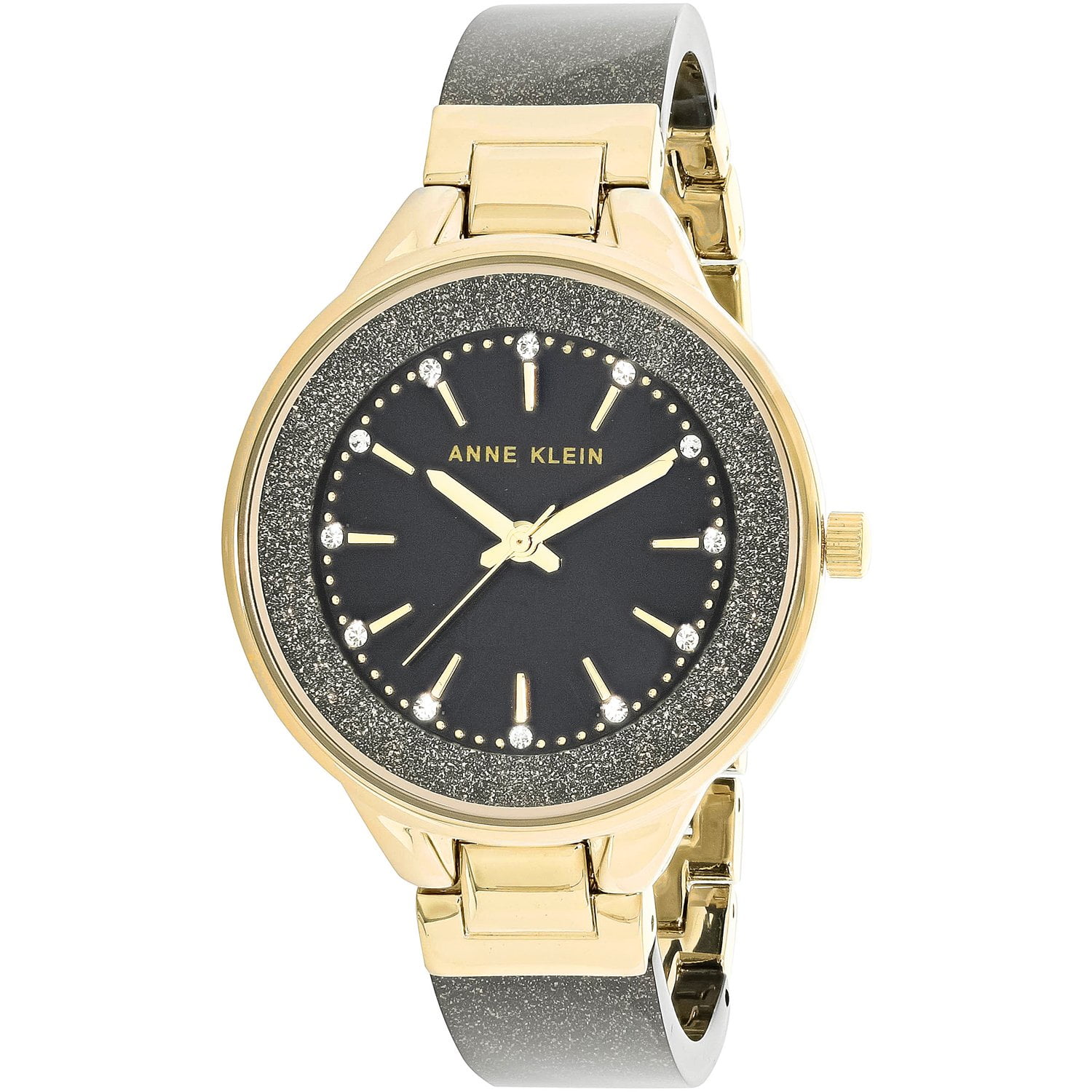 Anne Klein Women's AK-1408BKBK Gold Ceramic Japanese Quartz Fashion ...