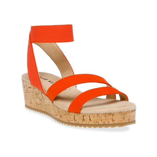 Anne Klein Womens Alyson Faux Suede Open Toe Wedge Sandals - Walmart.com