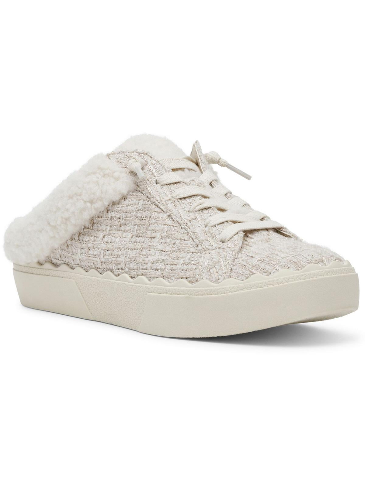 Anne Klein Womens COURAGE Faux Fur Lined Faux Fur Slip-On Sneakers ...