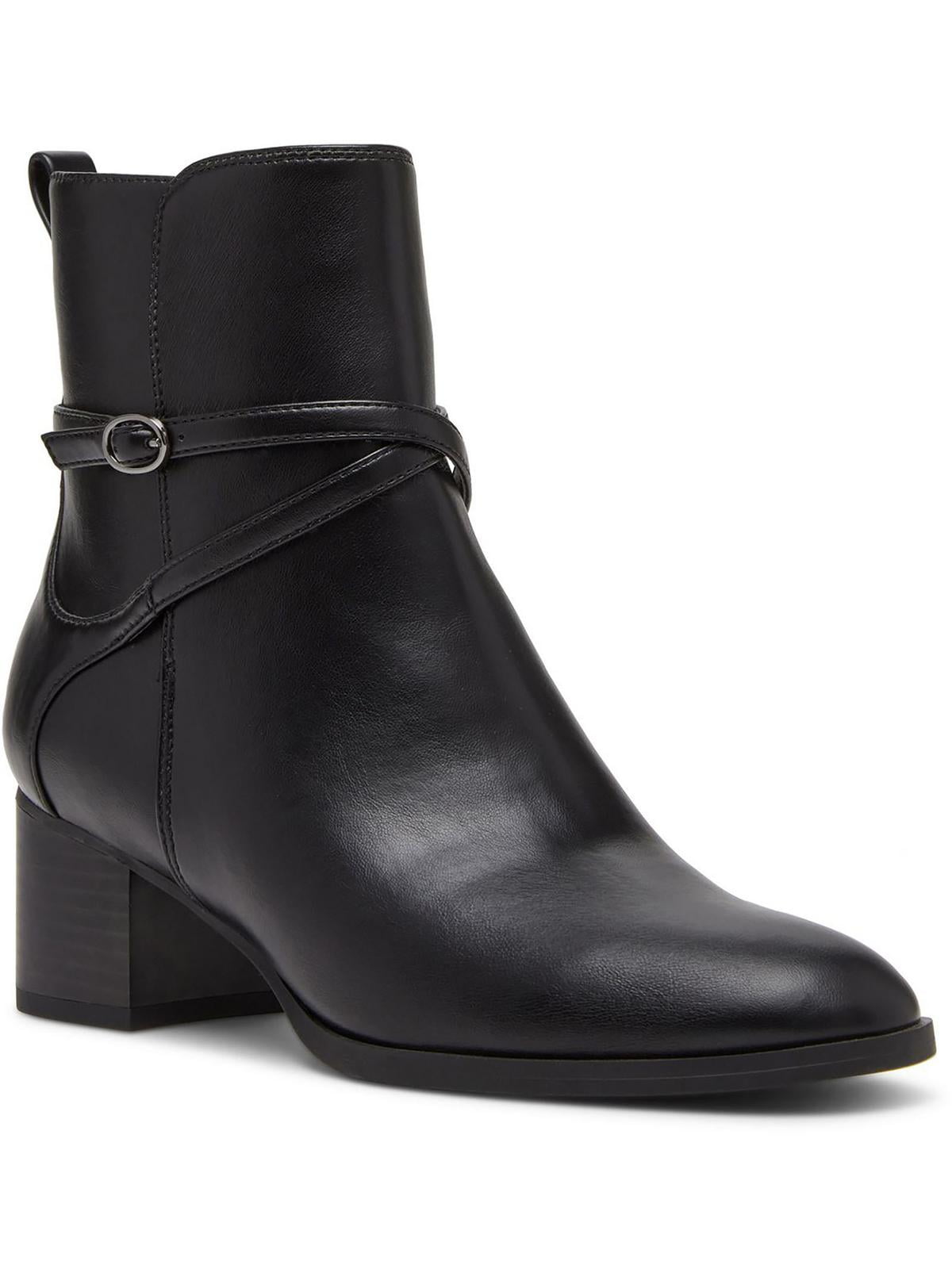 Anne Klein Womens Moore Faux Leather Block Heel Ankle Boots - Walmart.com