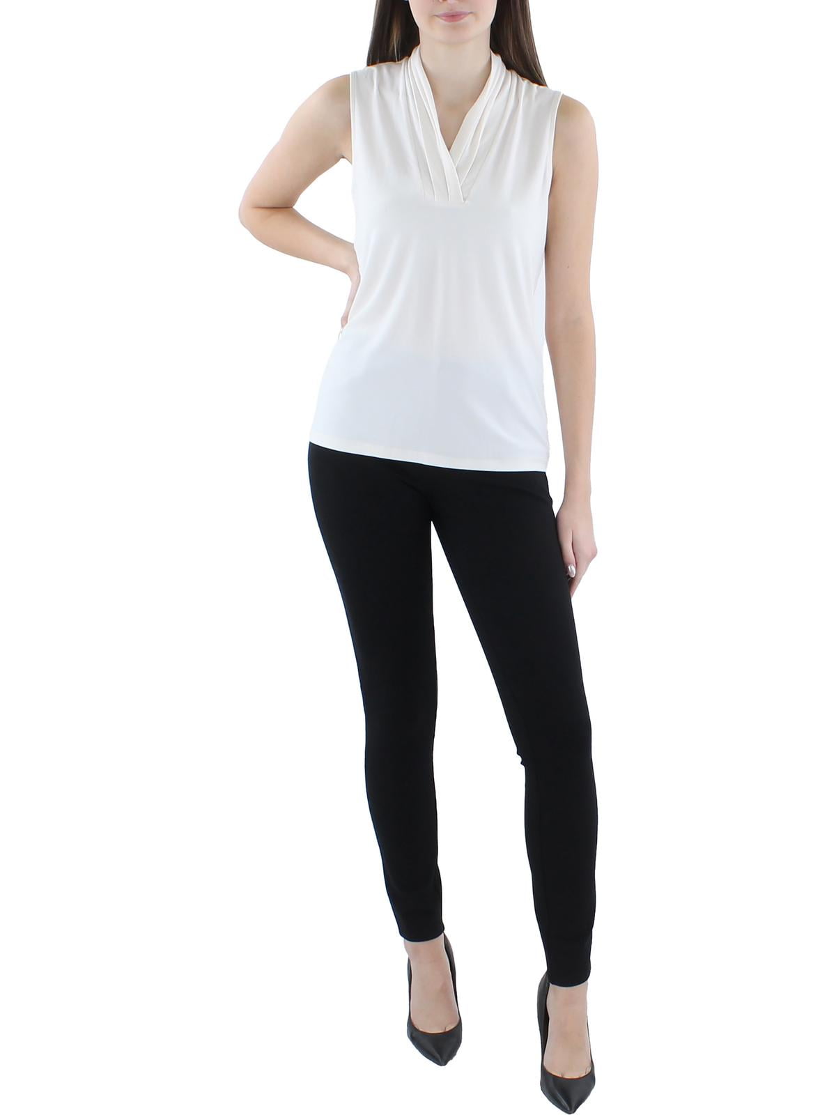Anne Klein Womens Pleated V-Neck Shell - Walmart.com