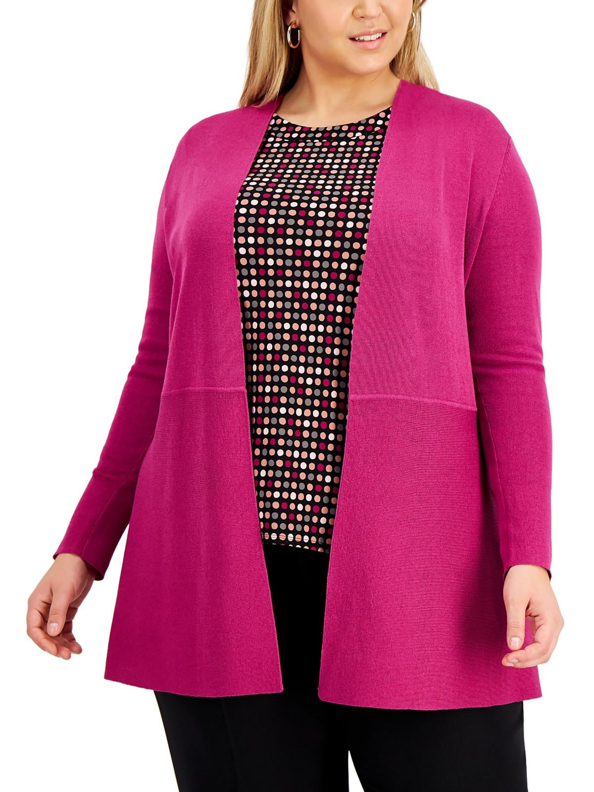 Anne Klein Womens Plus Open Front Layering Peasant Top - Walmart.com