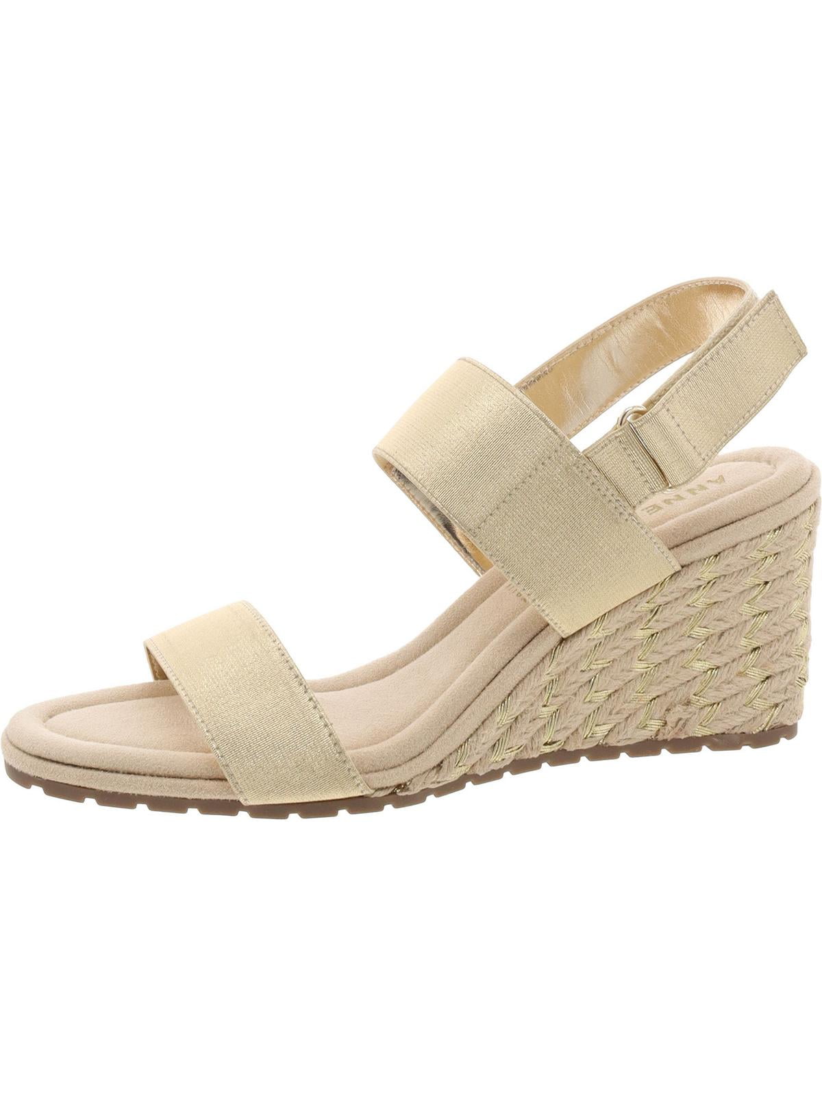 Anne Klein Womens Sly Canvas Dressy Wedge Sandals - Walmart.com