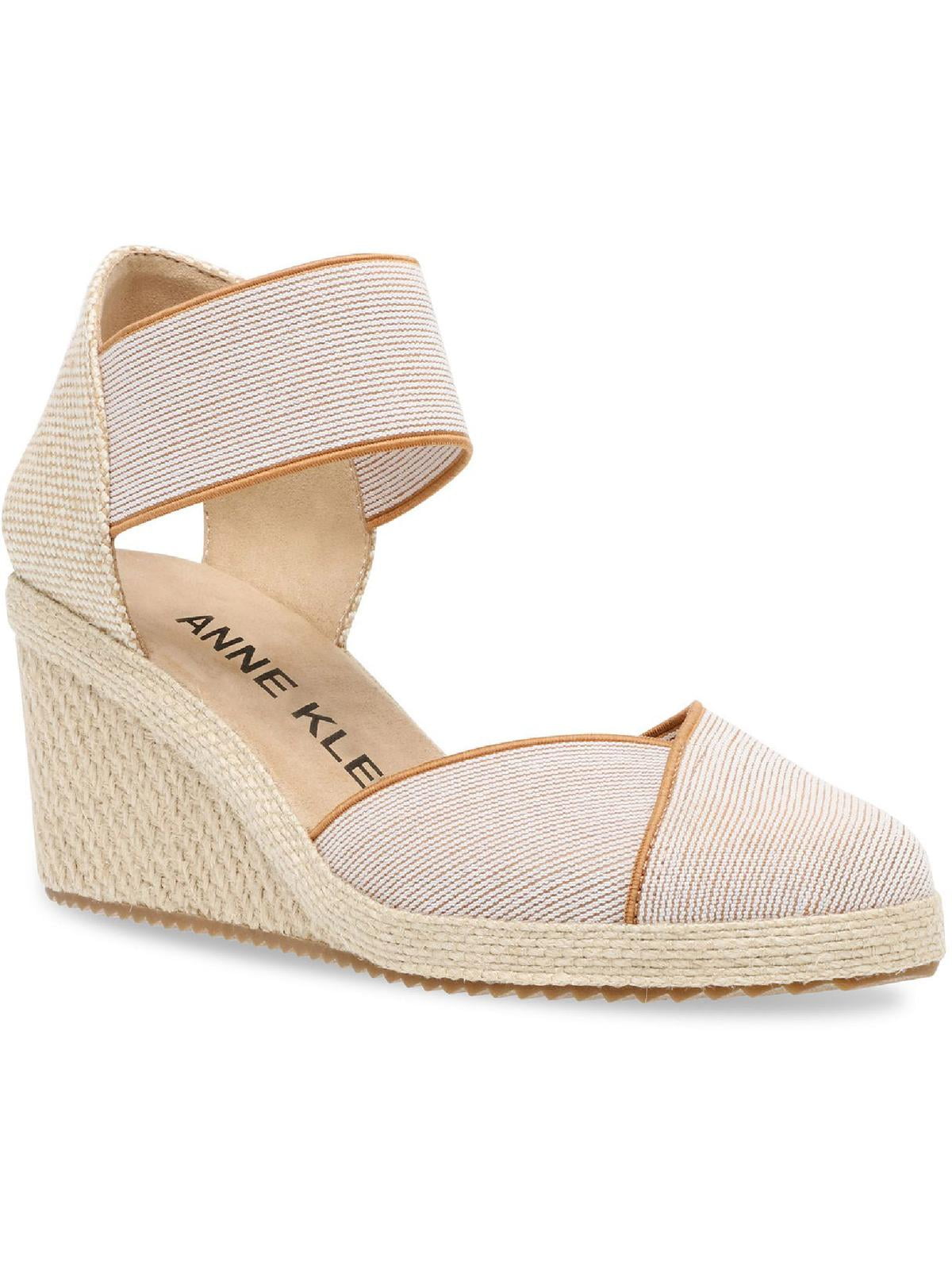 Anne Klein Womens Zoey Canvas Ankle Strap Espadrille Heels - Walmart.com