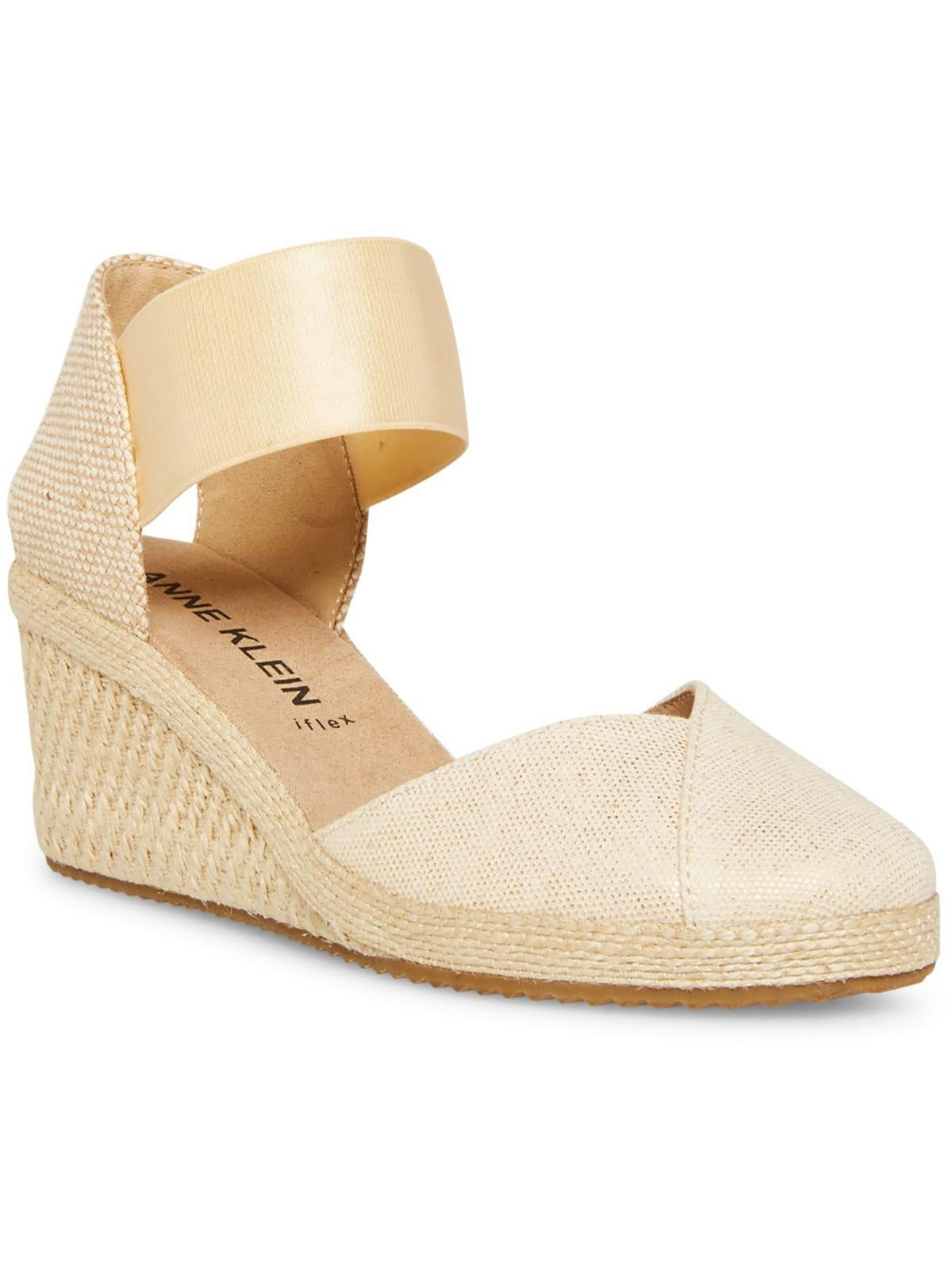 Anne Klein Womens Zoey Canvas Ankle Strap Espadrille Heels - Walmart.com