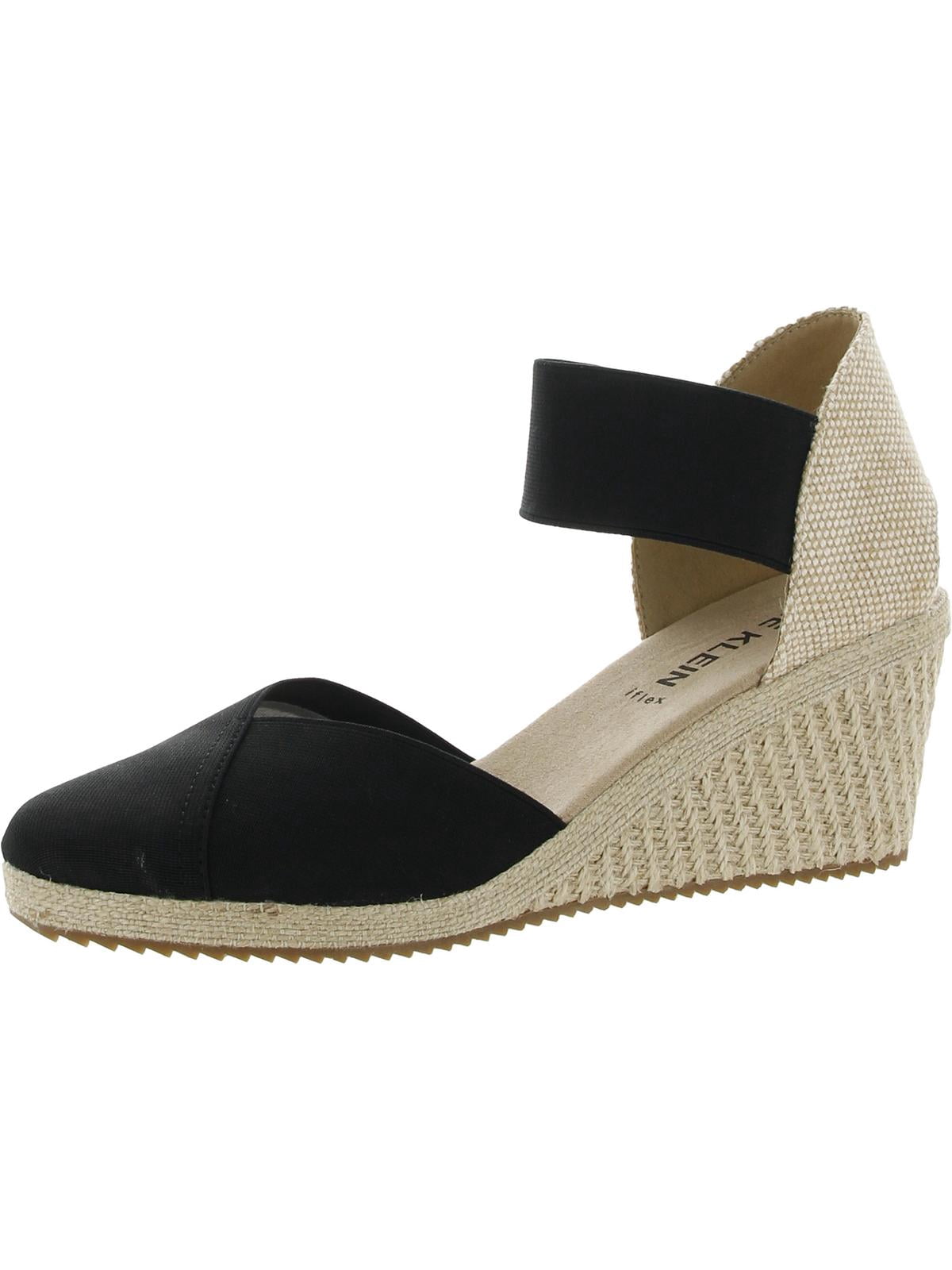 Anne Klein Womens Zoey Canvas Ankle Strap Espadrille Heels - Walmart.com