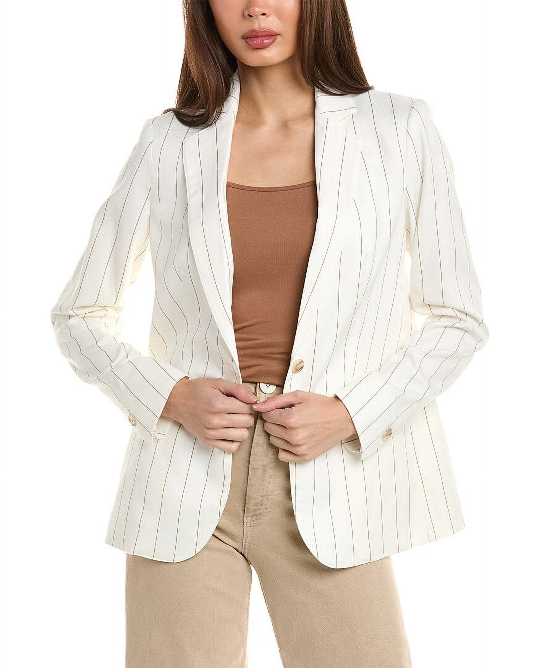 Anne Klein womens One-Button Notch Collar Jacket, 4, White - Walmart.com