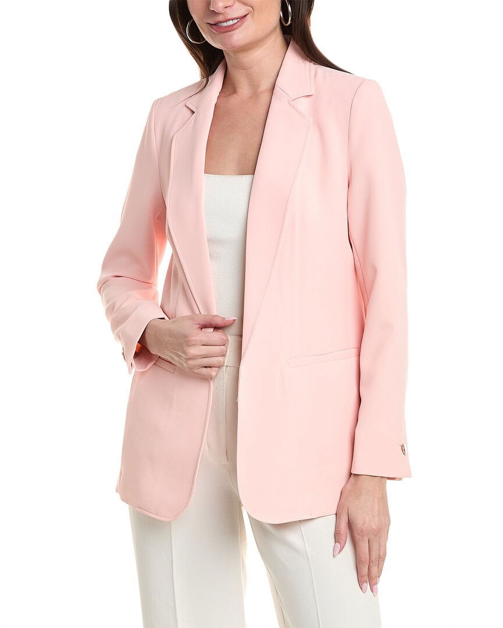 Anne Klein womens Open Peak Lapel Jacket, M, Pink - Walmart.com