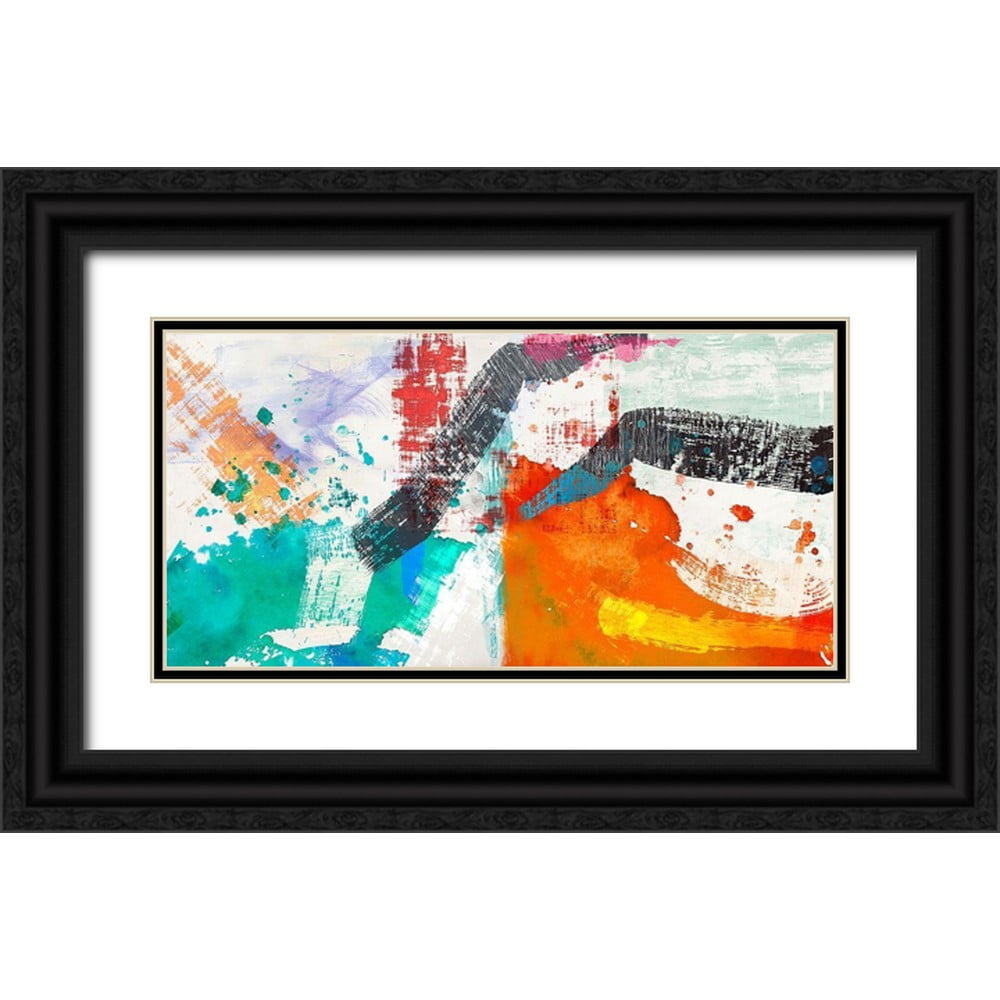 Anne, Munson 24x14 Black Ornate Wood Framed with Double Matting Museum ...