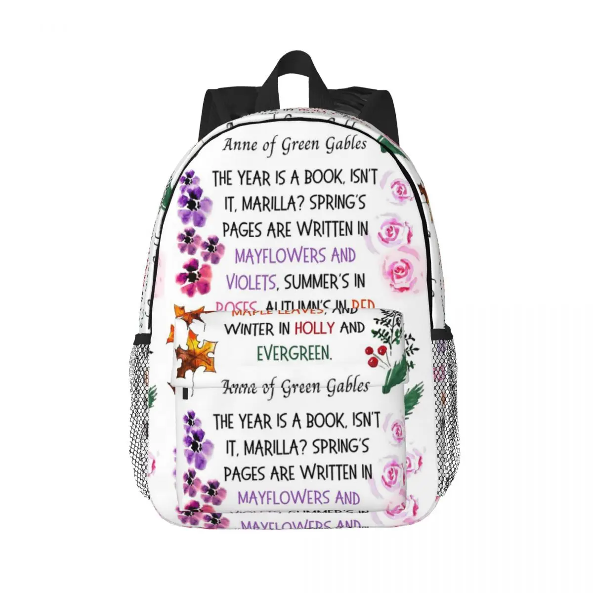 Anne Of Green Gables Year Is A Book Hand-Illustrated Quote Backpacks ...