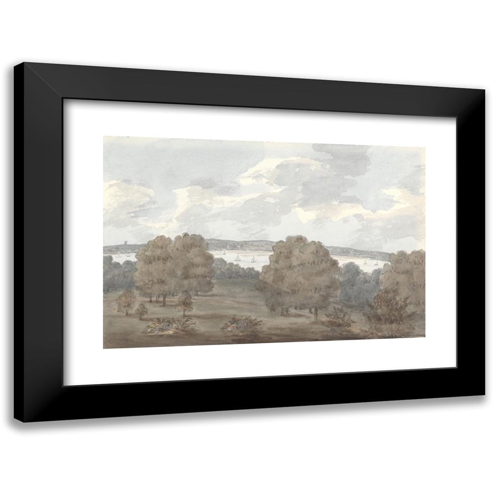 Anne Rushout 14x11 Black Modern Framed Museum Art Print Titled - From Window at Cadland ...