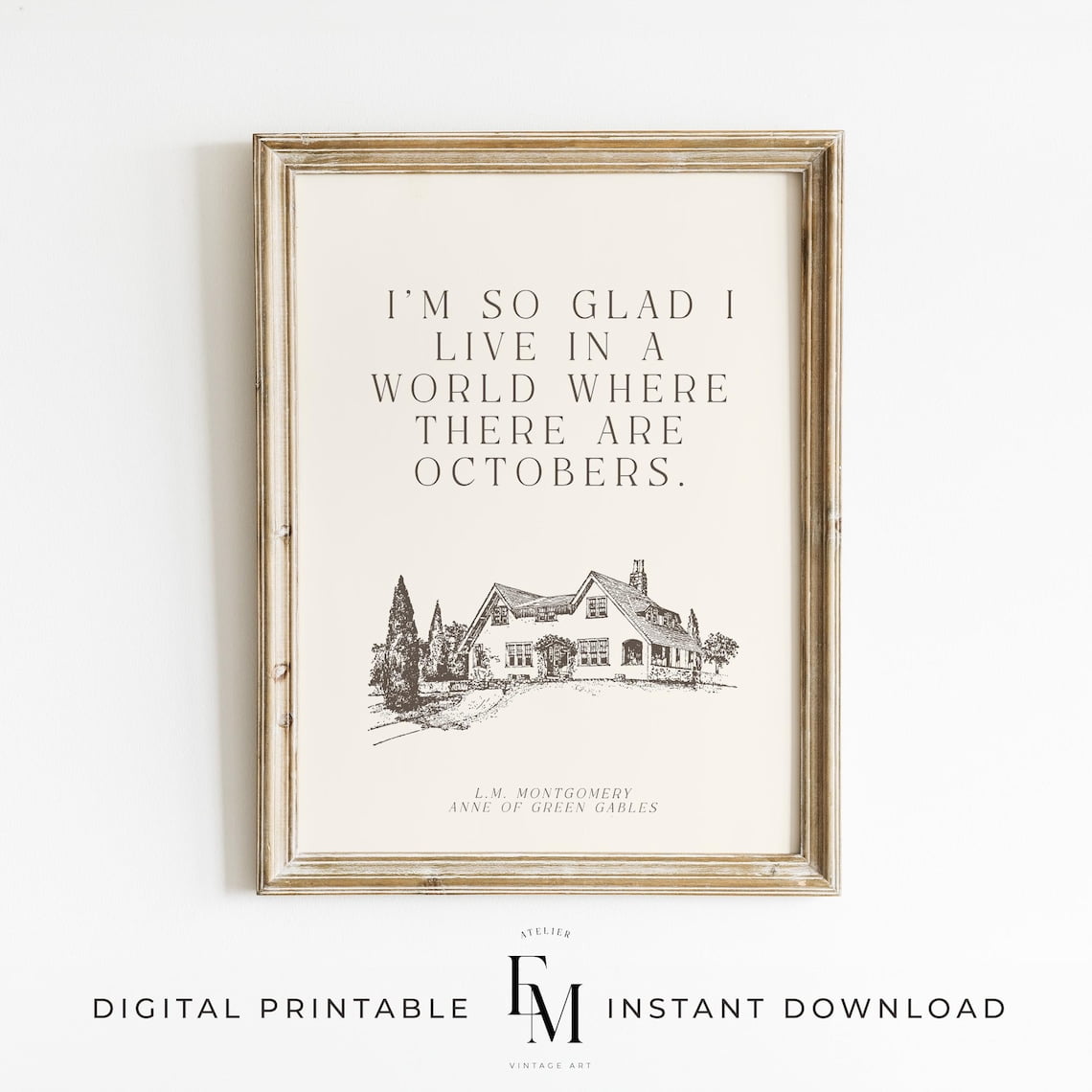 Anne Shirley Home Quote Neutral Print October Anne Of Green Gables Art ...