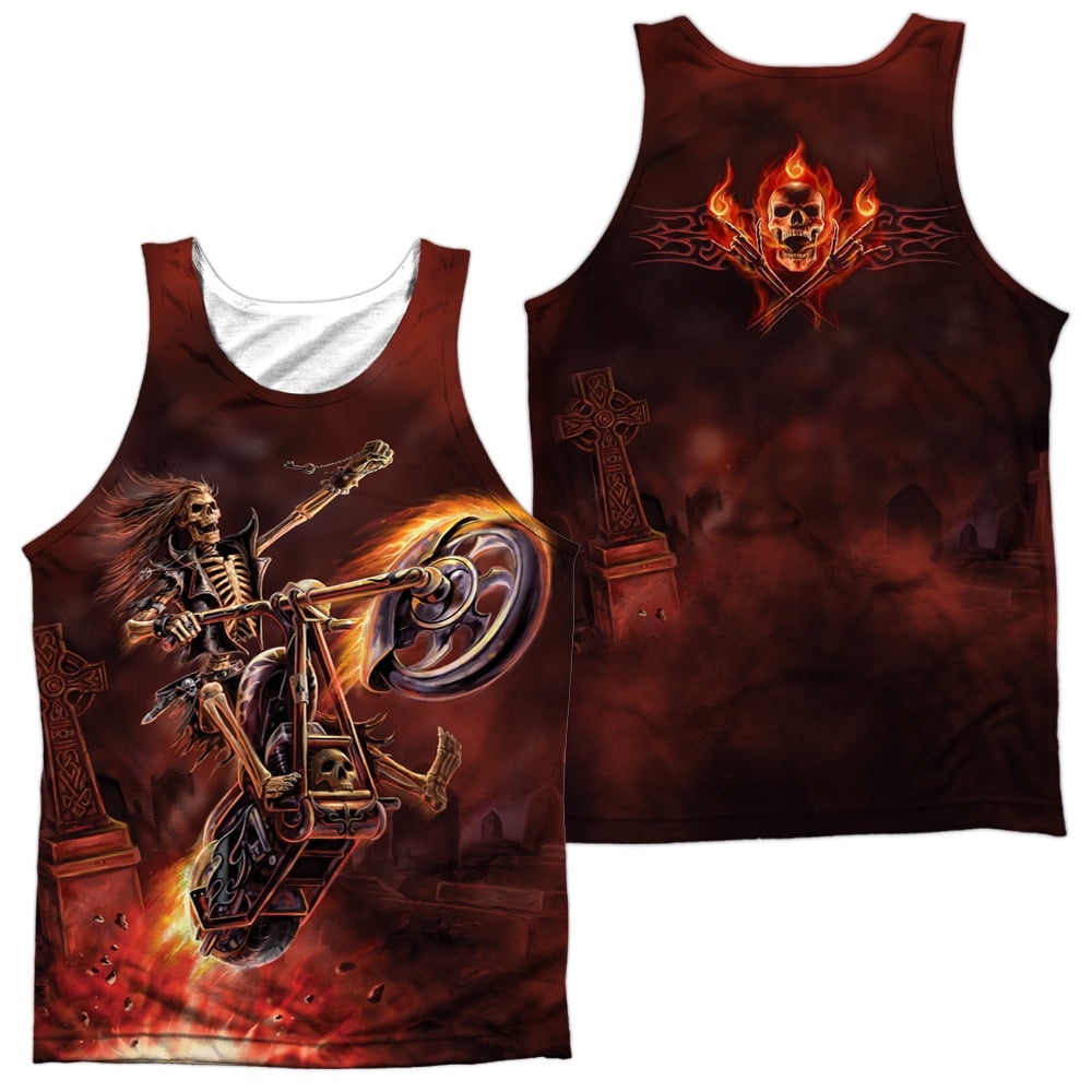 Anne Stokes/hellrider (front/back Print)-adult 100% Poly Tank Top-white ...