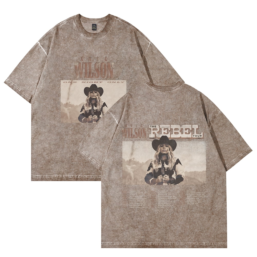 Anne Wilson Merch Rebel Tour Cotton Wash Tee Men Women Short Sleeve T ...