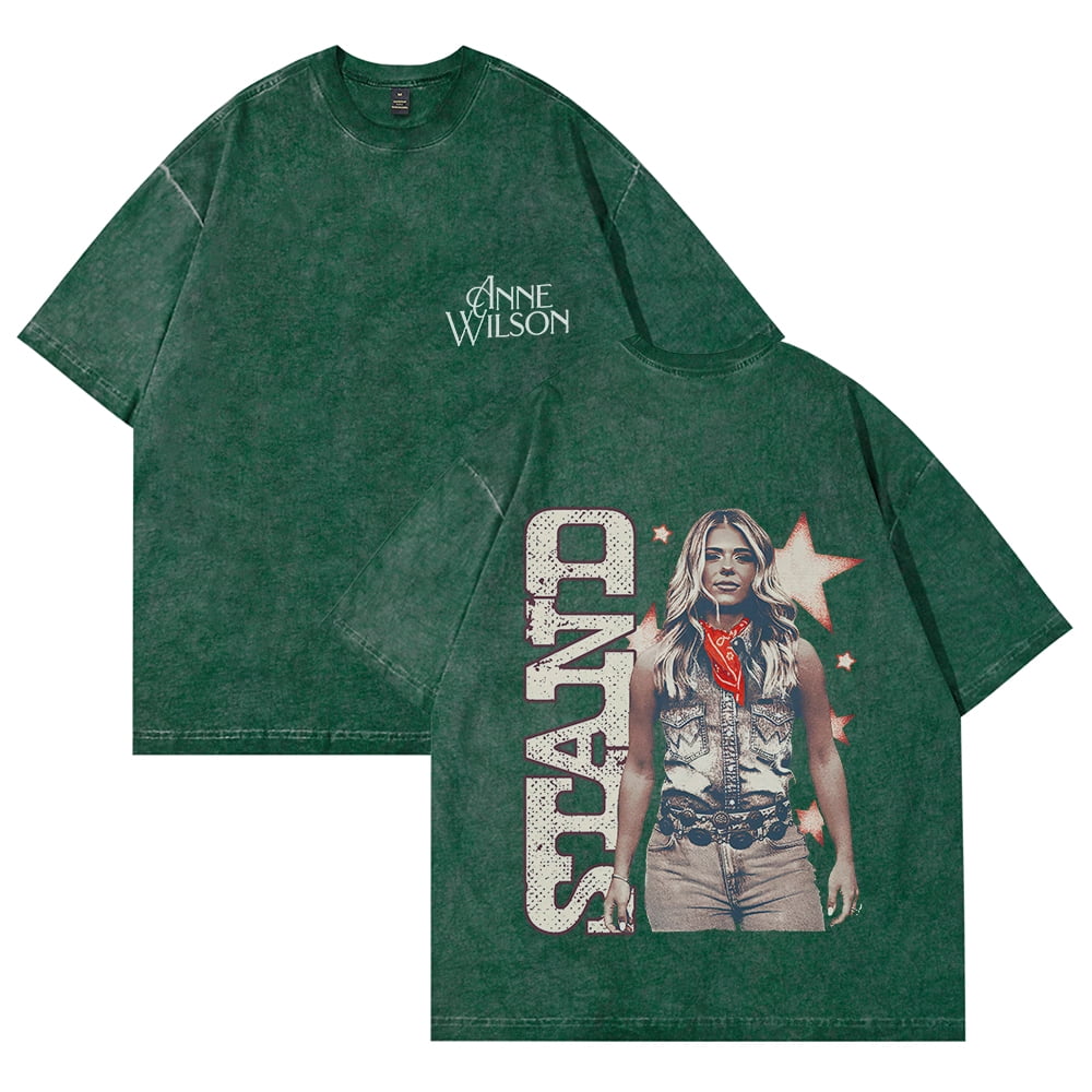 Anne Wilson Merch Stand Cotton Wash Tee Men Women Short Sleeve T-shirt ...