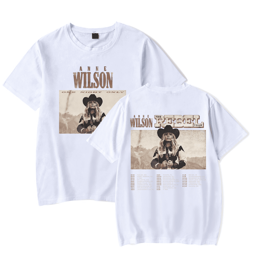 Anne Wilson Rebel Tour Merch - Cotton Short Sleeve T-Shirt, Summer ...