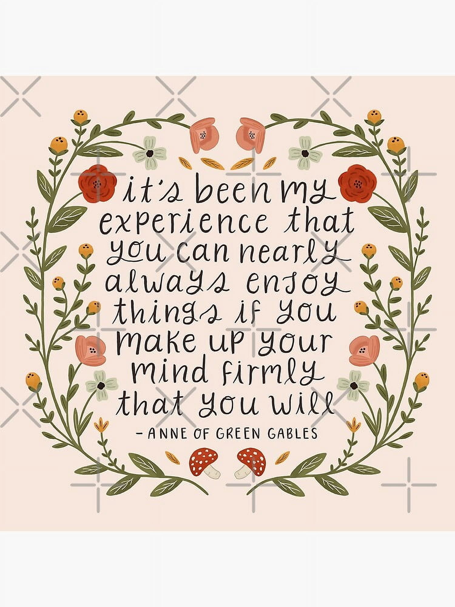 Anne of Green Gables "Enjoy Things" Quote Modern Art Decor Unframe ...