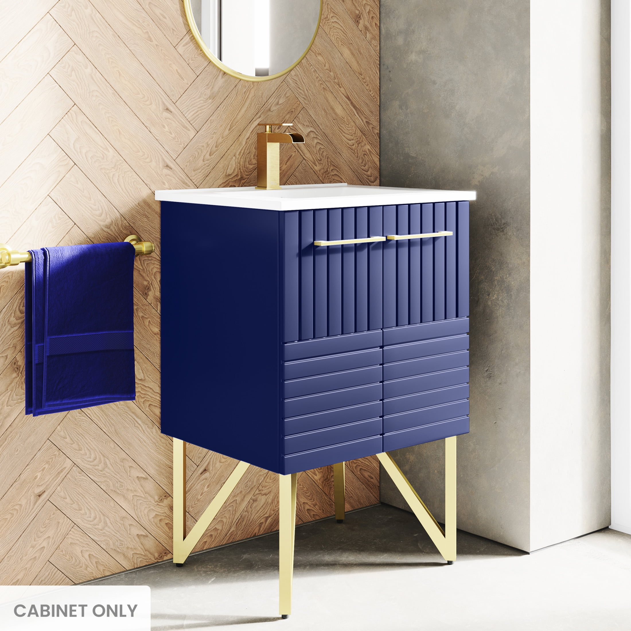 Annecy 24 Granger Blue Bathroom Vanity Cabinet Only (SM-BV252L ...
