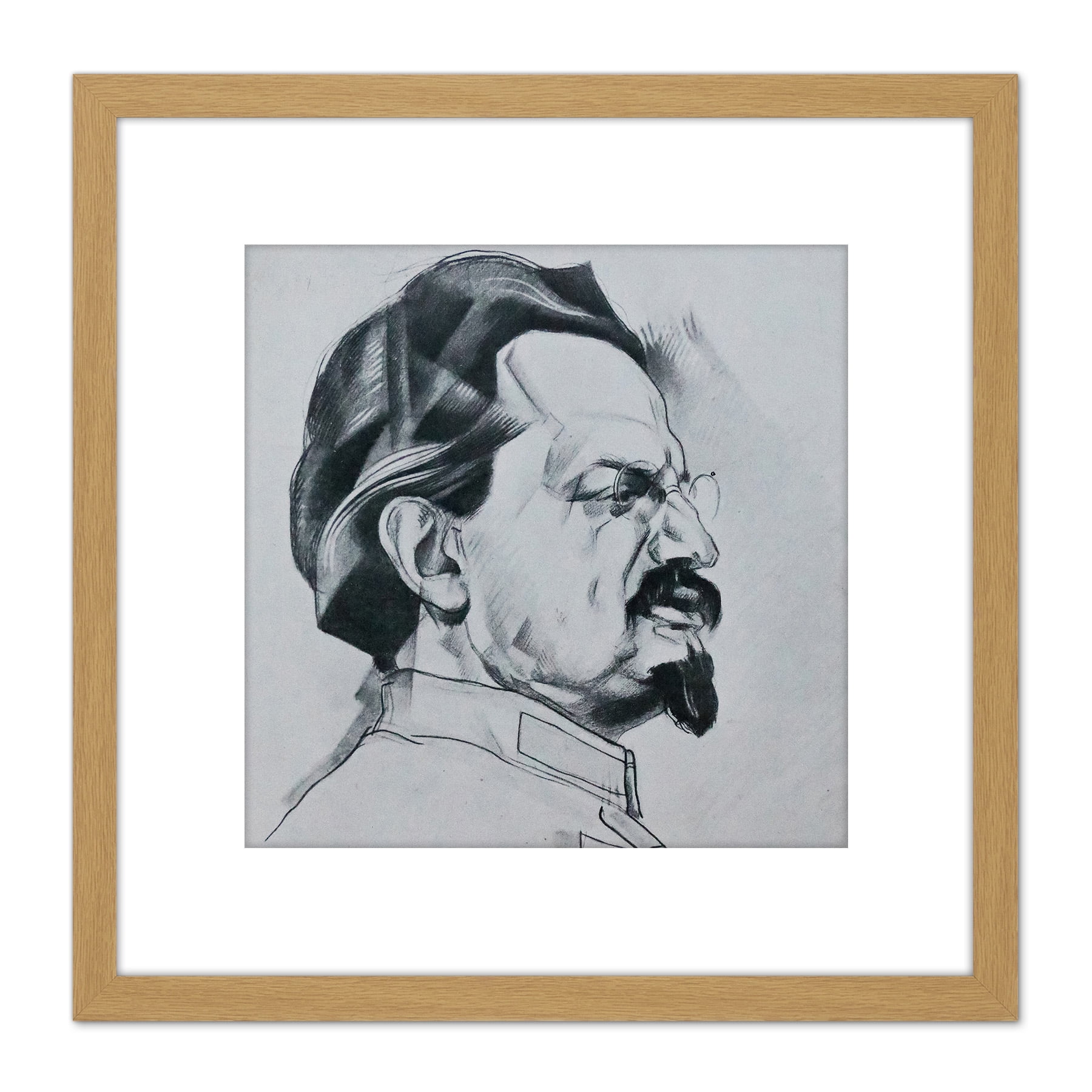 Annenkov Portrait Bolshevik Leon Trotsky USSR Drawing 8X8 Inch Square ...