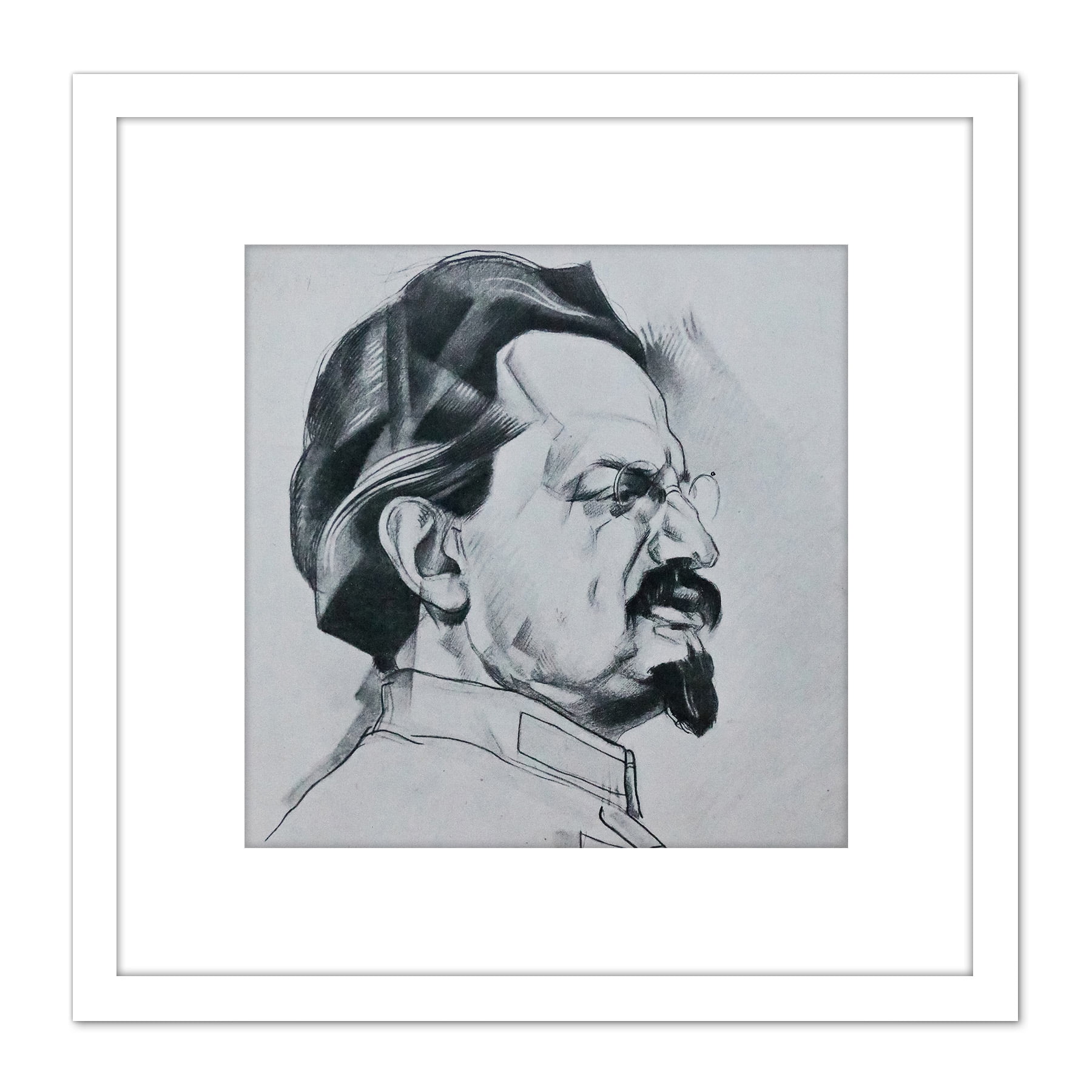 Annenkov Portrait Bolshevik Leon Trotsky USSR Drawing 8X8 Inch Square ...