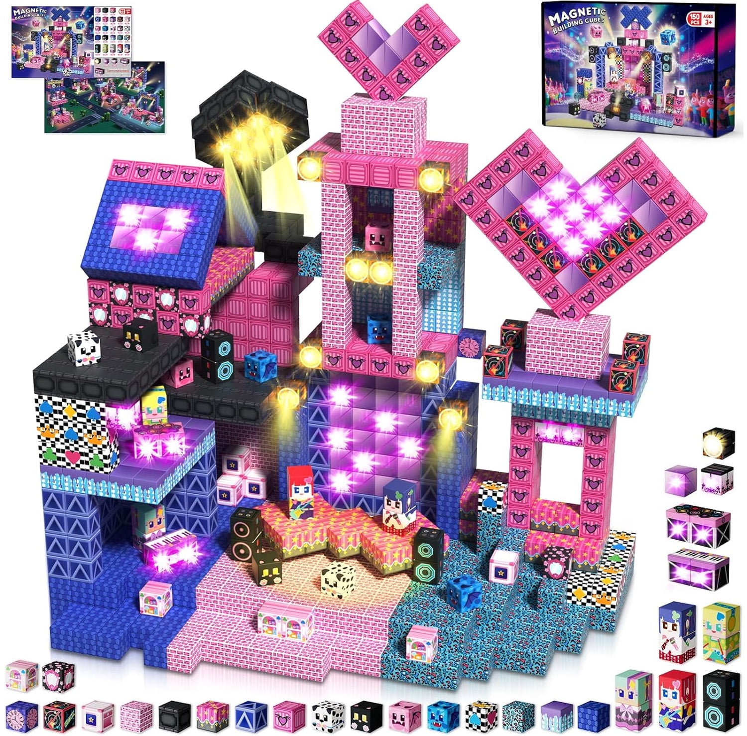 Annexfun 150Pcs Magnetic Blocks, Musical Band Magnetic Building Blocks ...