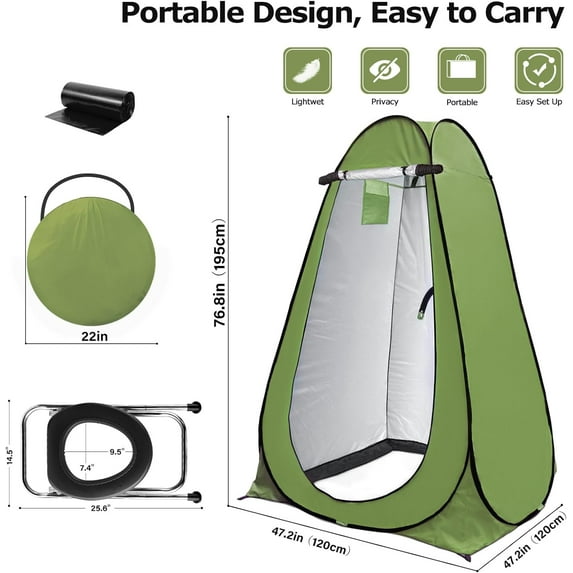 Anngrowy Pop Up Privacy Shower Tent - Portable Outdoor Camping Bathroom ...