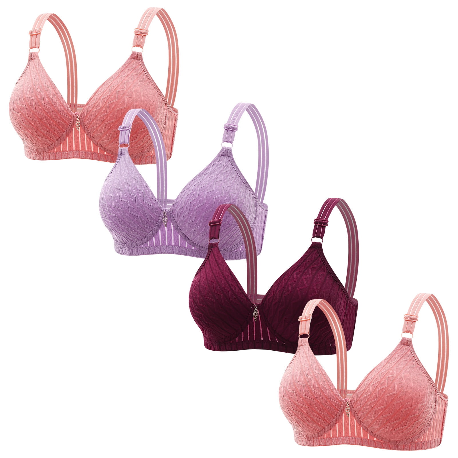 Annhoo 4 Pack Push up Bras for Women Comfort Wireless Full Coverage ...