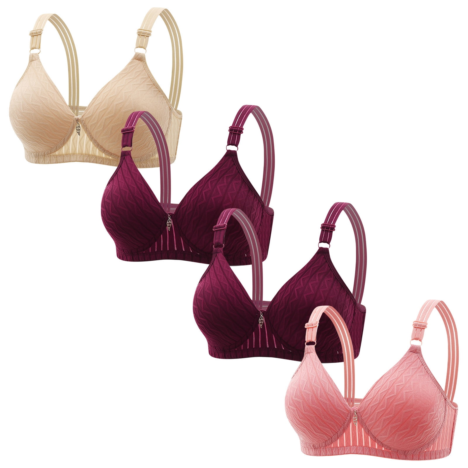 Annhoo 4 Pack Push up Bras for Women Comfort Wireless Full Coverage ...