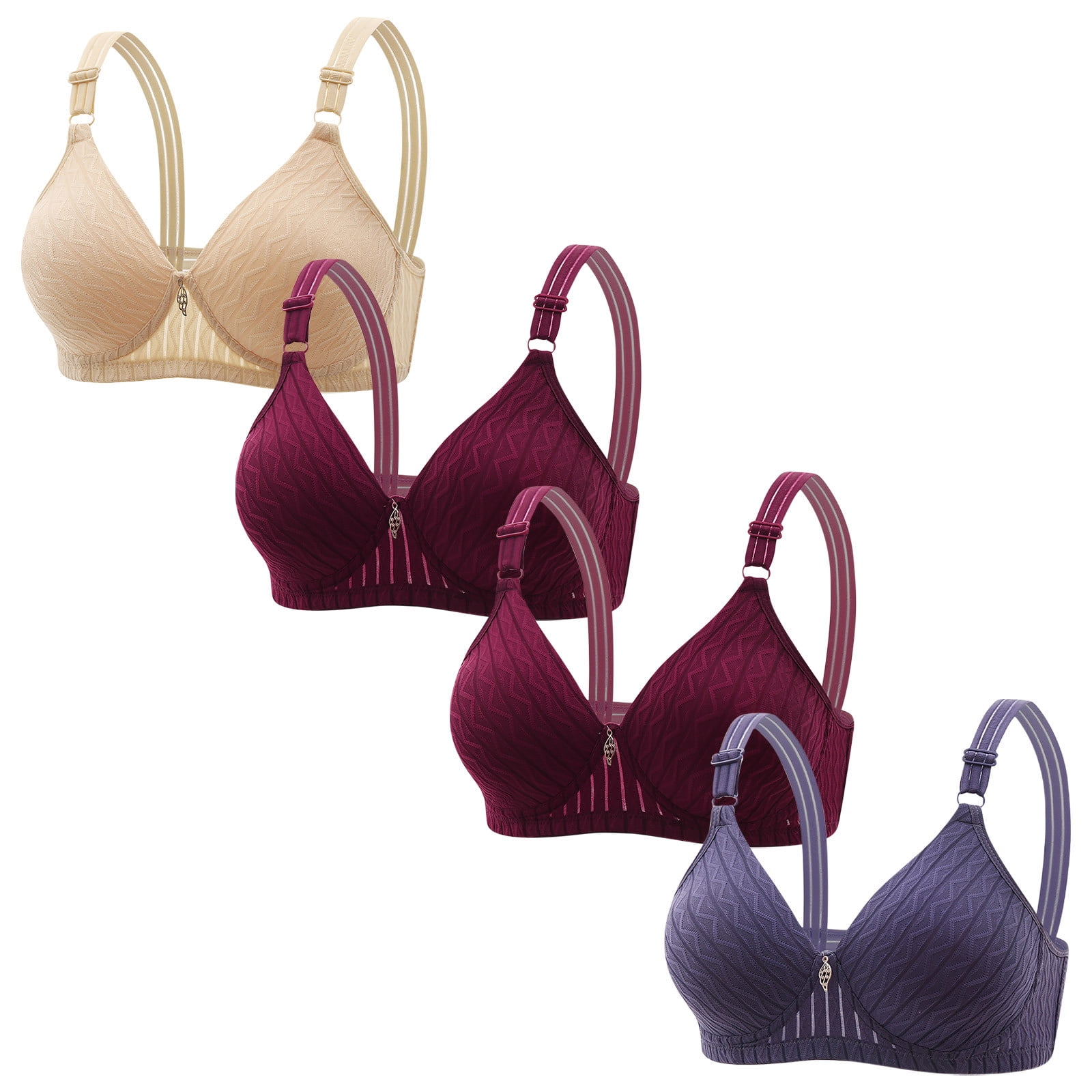 Annhoo 4 Pack Push up Bras for Women Comfort Wireless Full Coverage ...