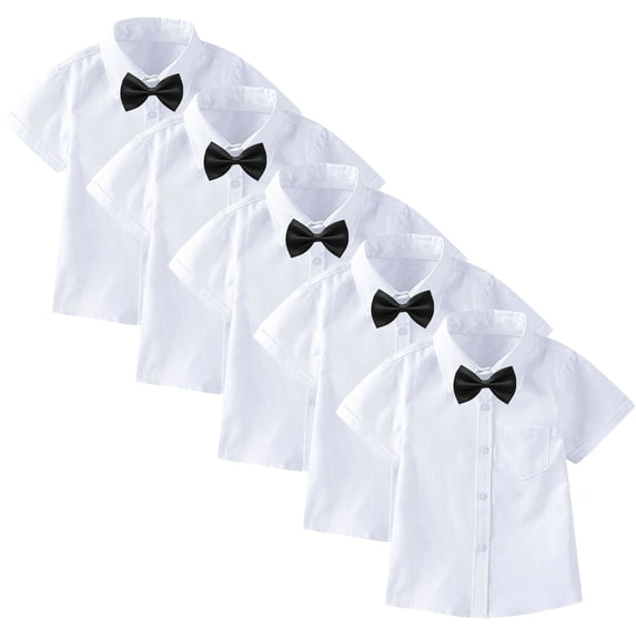 Annhoo 5 Pack Kids Boys Girls Shirts Button down Collared Neck Short ...