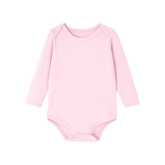 Annhoo Baby Bodysuits Long Sleeve Crewneck Solid Color Loose Casual ...