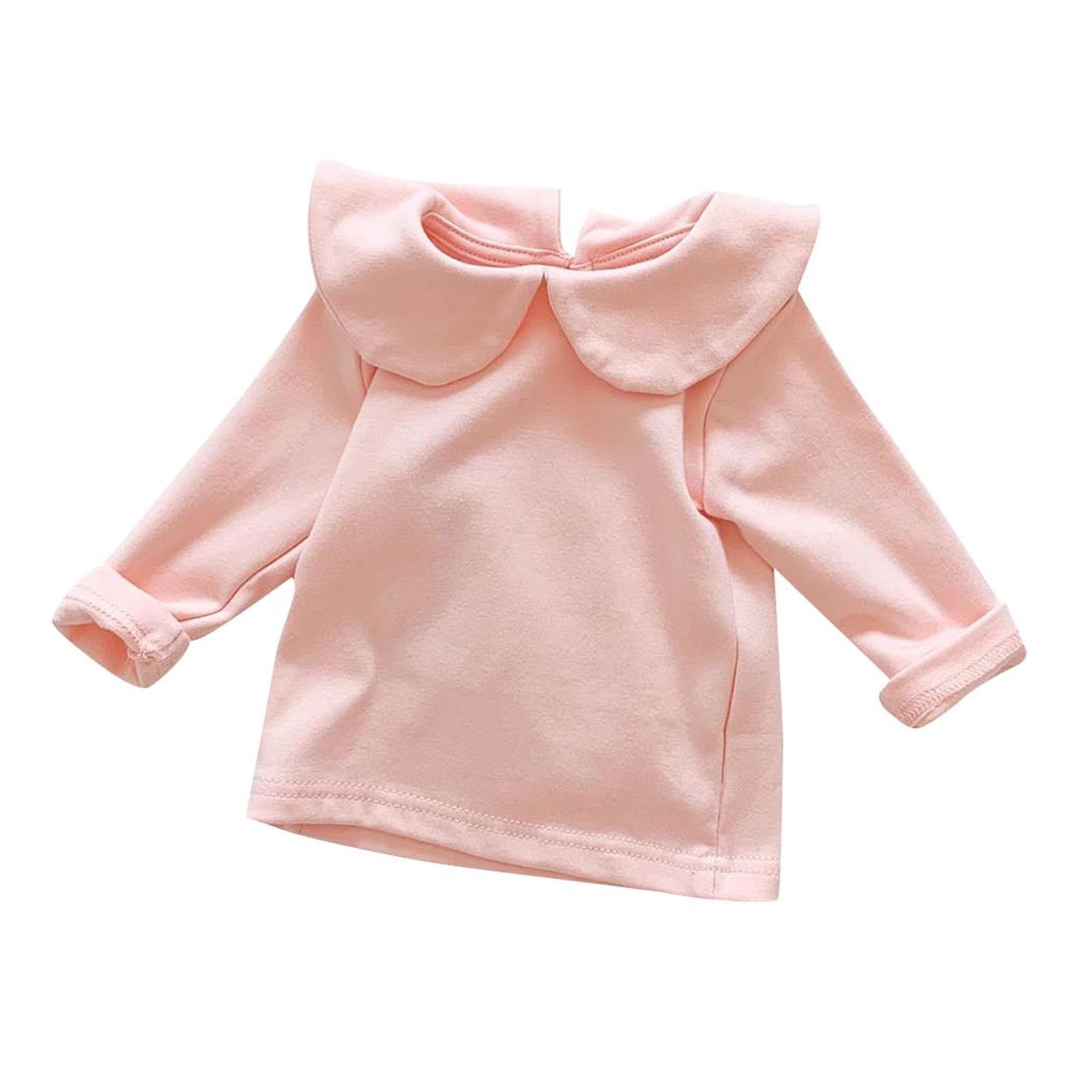 Annhoo Baby Cotton Tops Doll Collar Long Sleeve Basic Boys Girls Shirts ...