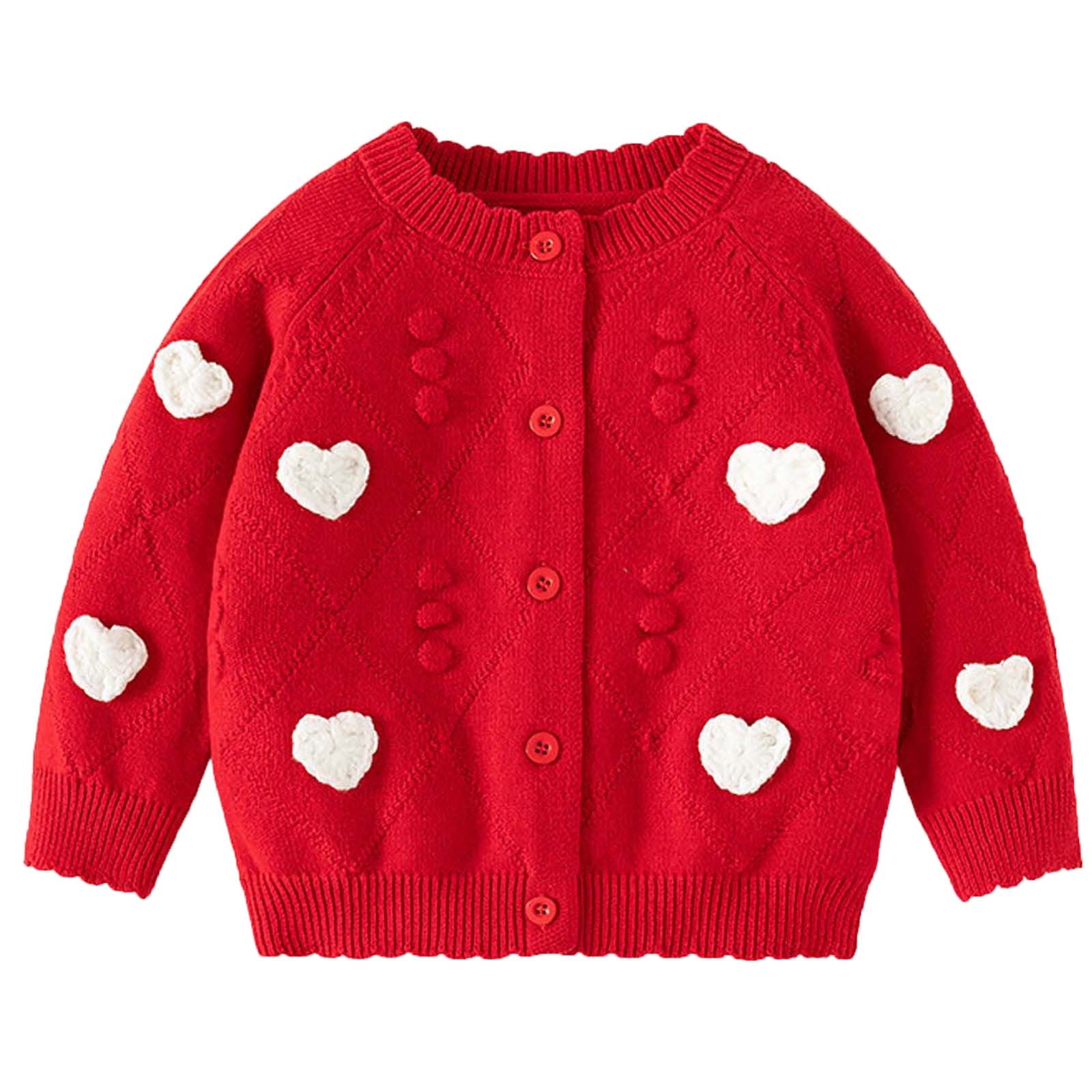 Annhoo Baby Girls Cardigan Sweaters Fall Winter Cute Graphic Long ...