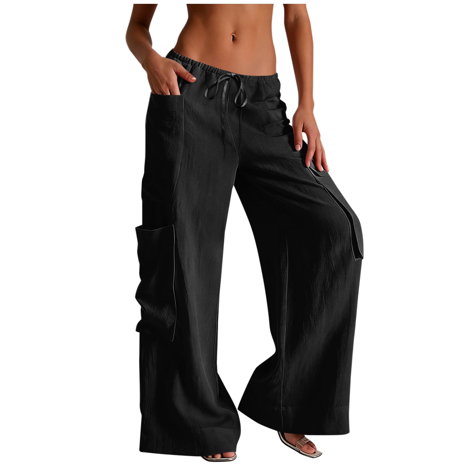 Annhoo Baggy Pants for Women with Pockets and Drawstring Lightweight ...