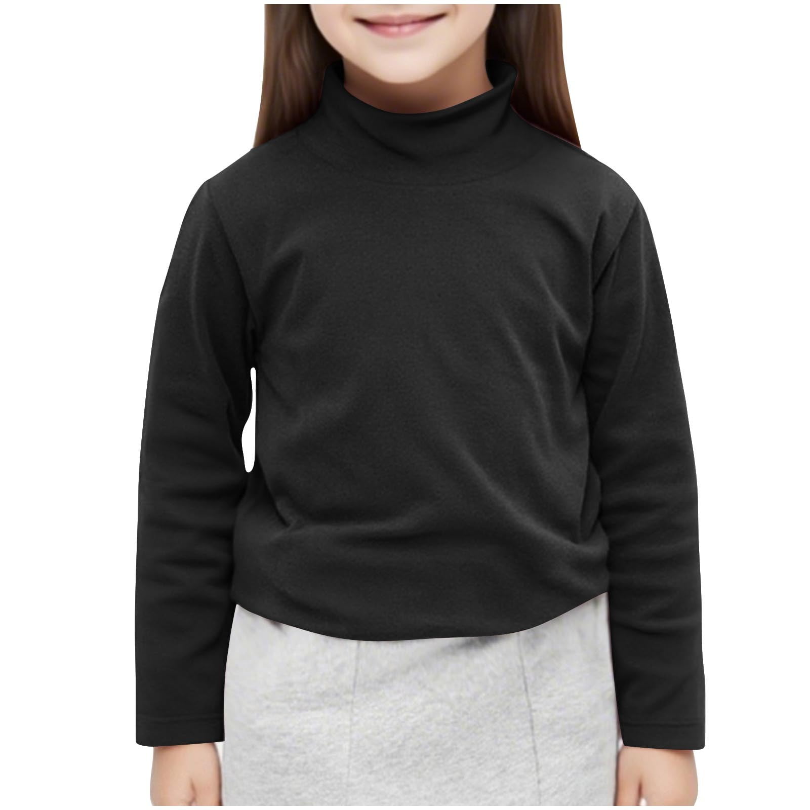 Annhoo Boys Girls Tops Long Sleeve Pullover Turtleneck Solid Color ...