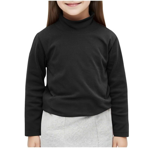 Annhoo Boys Girls Tops Long Sleeve Pullover Turtleneck Solid Color ...