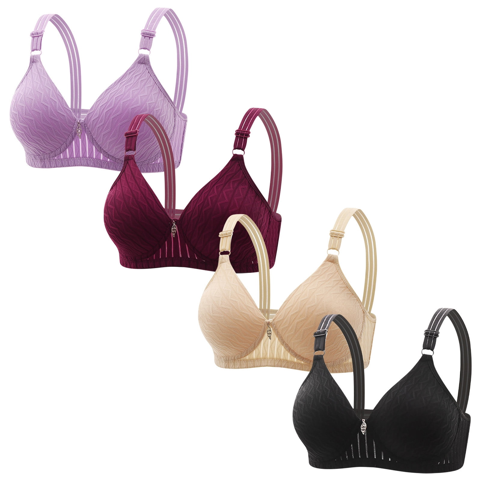 Annhoo Bras for Women Plus Size No Underwire Breathable Bras Solid ...