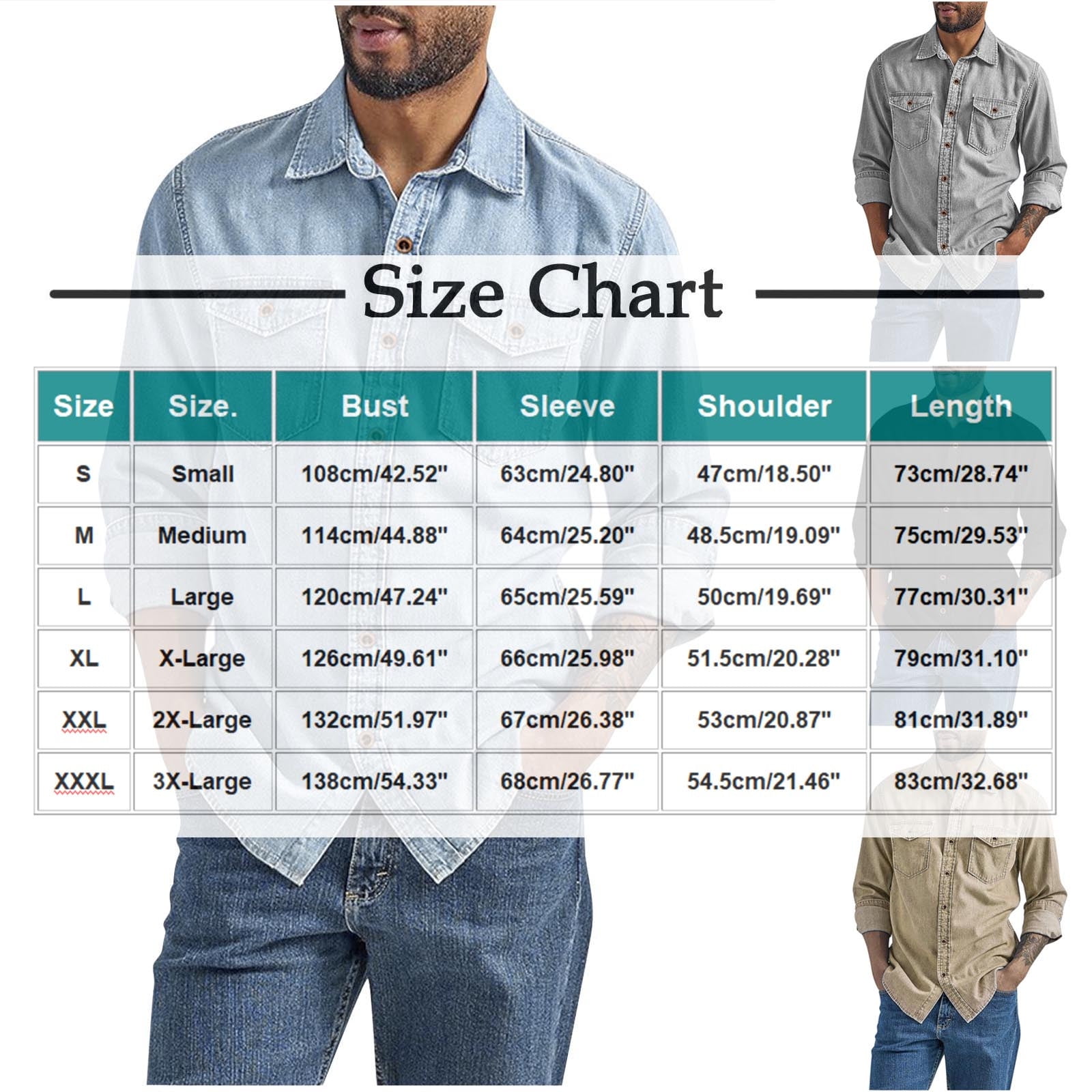 Annhoo Button Up T-Shirts for Men Vintage Casual Long Sleeve Shirts ...